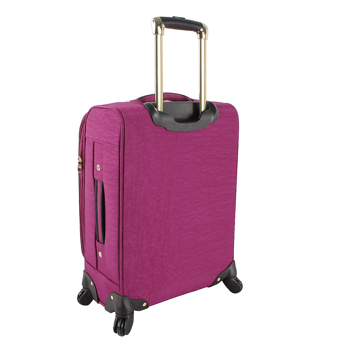 Steve Madden Designer Luggage Collection - Lightweight Softside Expandable Suitcase for Men & Women - Durable 20 Inch Carry On Bag with 4-Rolling Spinner Wheels (Peek-A-Boo Purple)