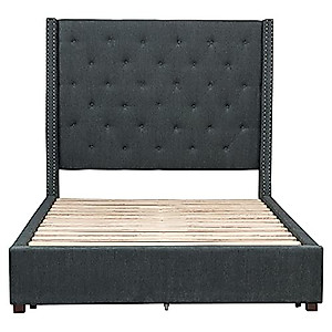 Lexicon Fairborn Fabric California King Bed with Storage Drawers in Gray