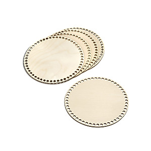Premium Baltic birch plywood 8" Round x 5 pcs Wooden Basket Bottoms set, solid wooden base for DIY