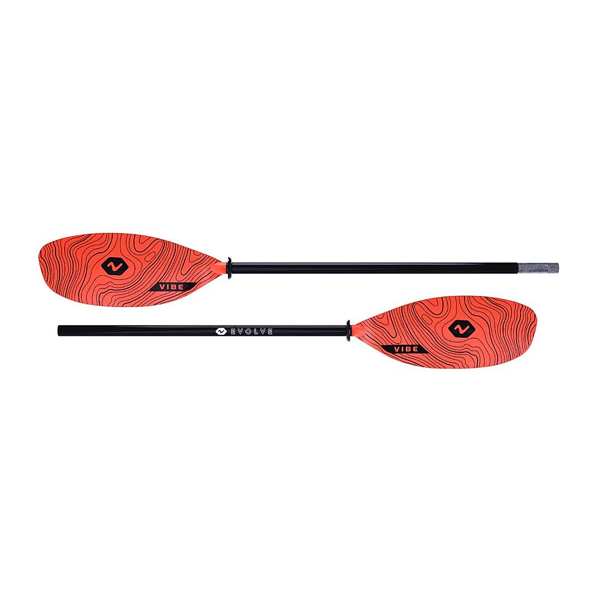 Vibe Evolve Fiberglass Kayak Paddle - Adjustable Length Canoe and Kayak Paddle - Durable Fiberglass & Reinforced Nylon Kayak Oar, Adjustable Paddle for Adults, 230-250cm, Tsunami Red