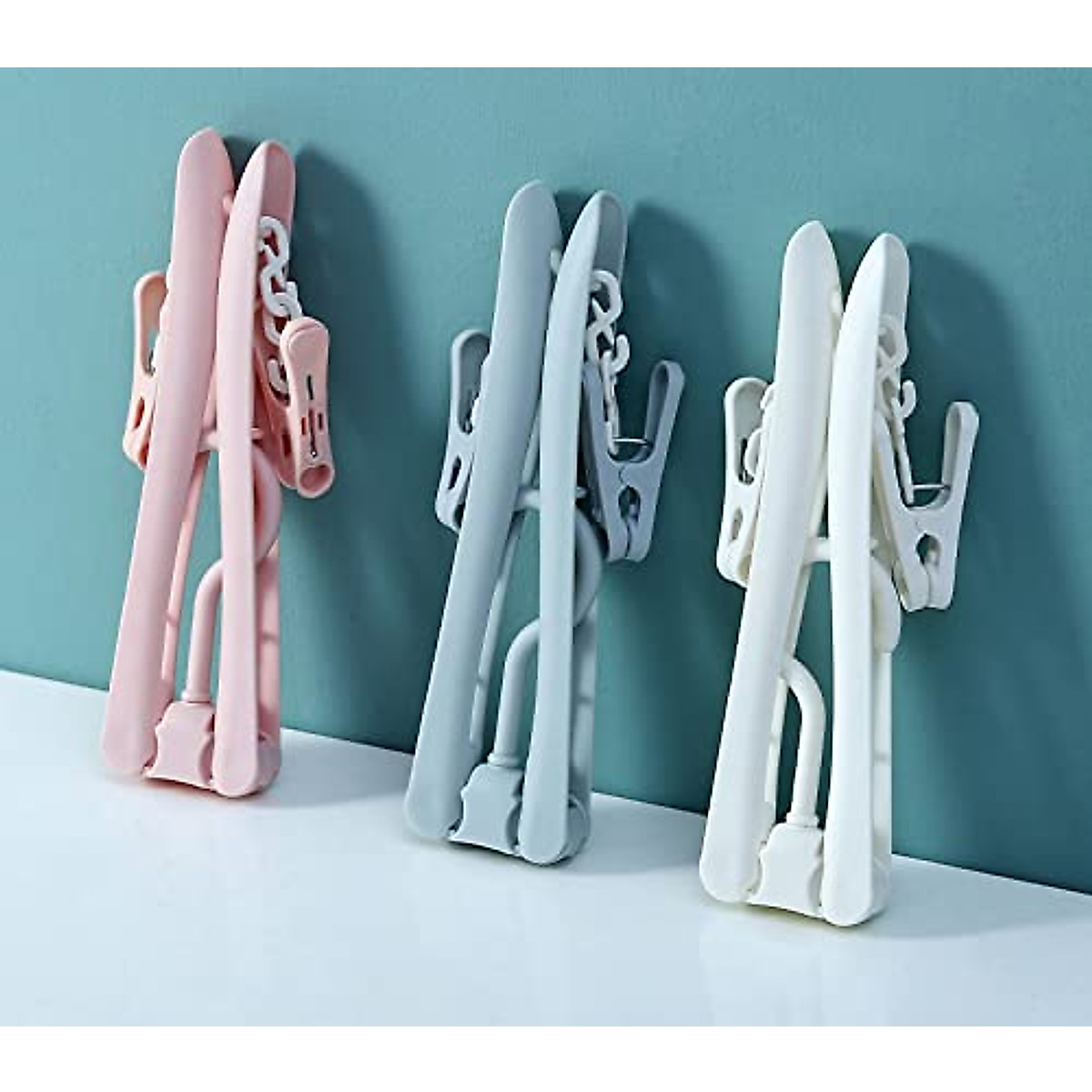 WOIWO 8 PCS Portable Folding Clothes Hanger Creative Travel Easy to Carry Clothes Hanger for Adults and Children
