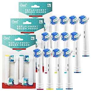 Replacement Brush Heads for Oral B- Professional Flossing Toothbrushes Compatible with Oralb Braun Electric Toothbrush- Pack of 12 - Fits The Oral-B 7000, Pro 1000, Action, & More