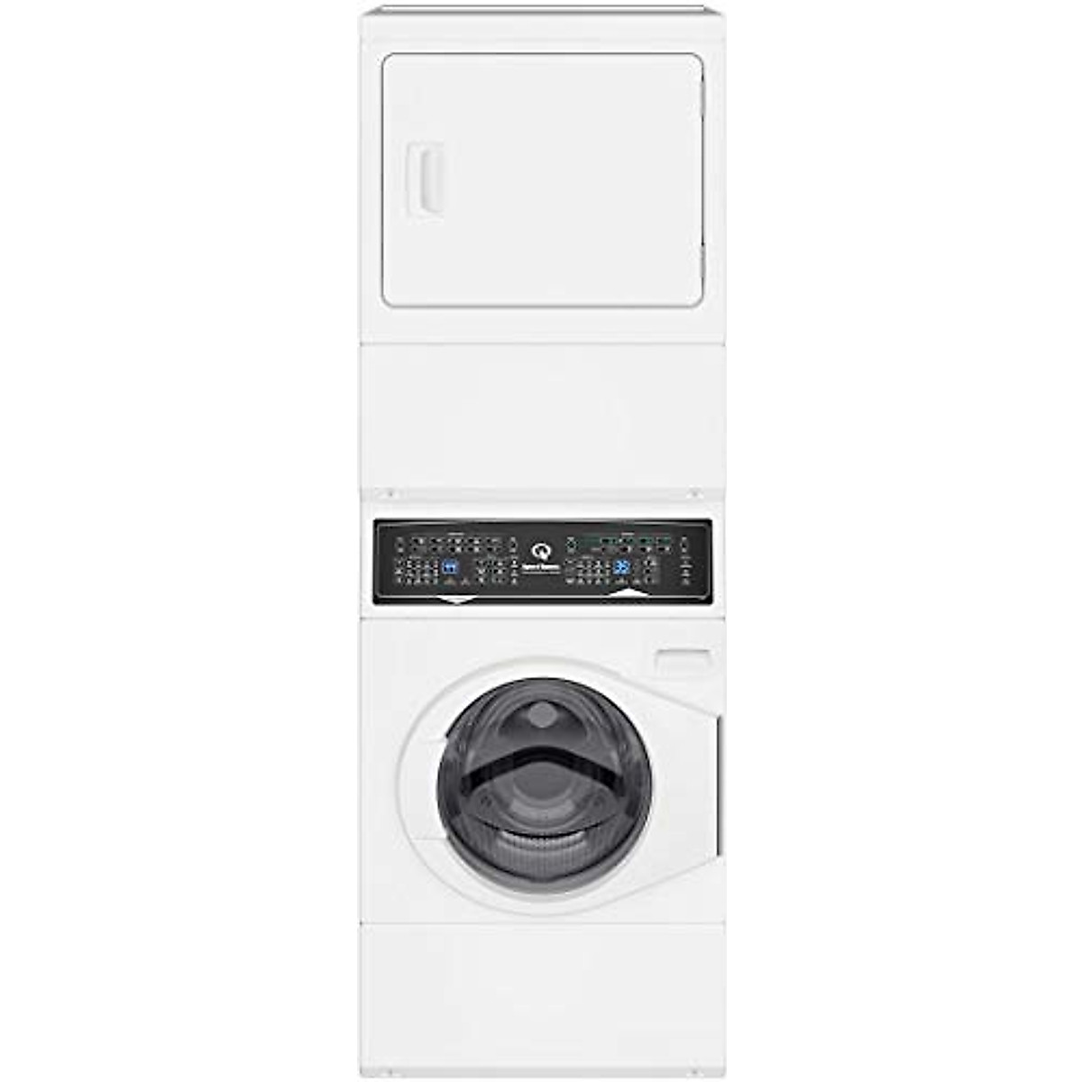 Speed Queen SF7003WG 27" Gas Stacked Washer and Dryer with Stainless Steel Tub, Balance Technology, Control Lock, Moisture Sensor, in White