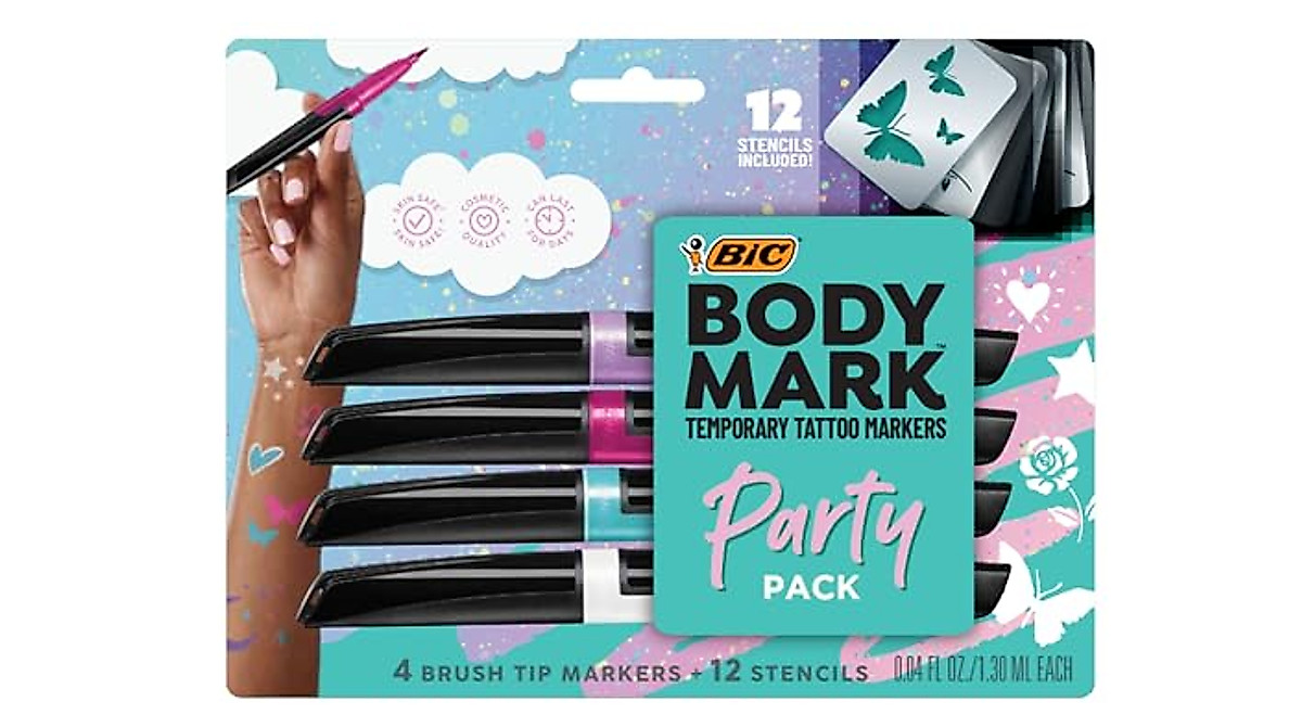 BIC BodyMark Party Pack Tattoo Markers - 4 Count