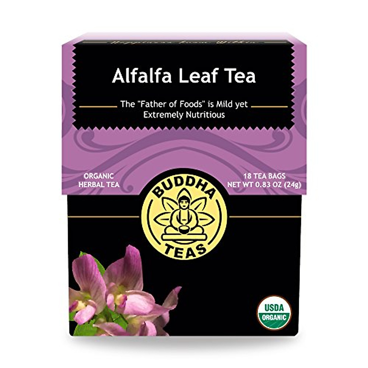 Buddha Teas Organic Alfalfa Leaf Tea - OU Kosher, USDA Organic, CCOF Organic, 18 Bleach-Free Tea Bag