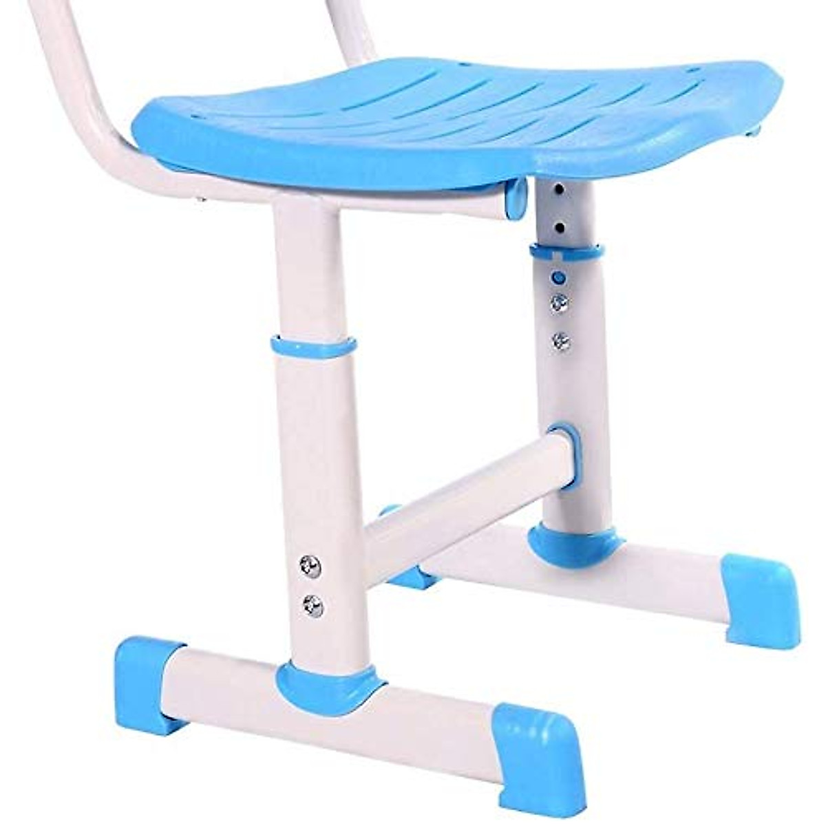 Atezch_ Kids Functional Desk and Chair Set, Height Adjustable Children School Study Desk, Metal Hook and Storage Drawer for Boys Girls, Anti-Slip (Blue)