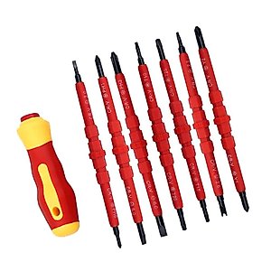 Insulated Interchangeable Set Includes Handle Magnetic Tip 8-Piece Insulated Screwdriver Set Electrician Magnetic 1000v