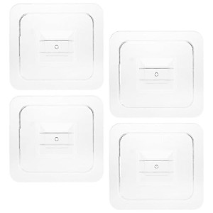 ABOOFAN Polycarbonate Hotel Pan Lids with Handle, 4pcs 1/6 Size Clear Acrylic Food Pan Lid Steam Table Pan Cover Food Storage Containers Covers for Restaurant Hotel