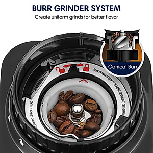 Conical Burr Coffee Grinder, Anti-static Electric Coffee Bean Grinder with 48 Grind Settings, Large Touchscreen Automatic Espresso Grinder for Espresso, Drip Coffee and French Press, Gift for Friend