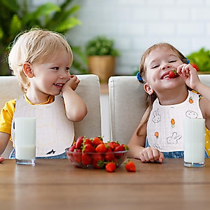 Fuyamp 10 Pcs Muslin Baby Bibs Snap Muslin Bibs for Boys & Girls, 100% Cotton Muslin Absorbent & Soft Layers, 8 Layers Muslin Bibs for Infant Teething and Drooling