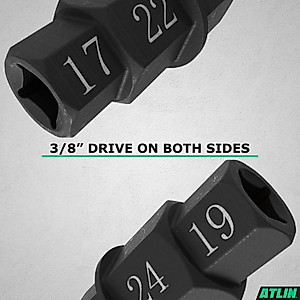 ATLIN Hex Axle Tool for Motorcycle Front Axle Wheel, 17mm, 19mm, 22mm, 24mm