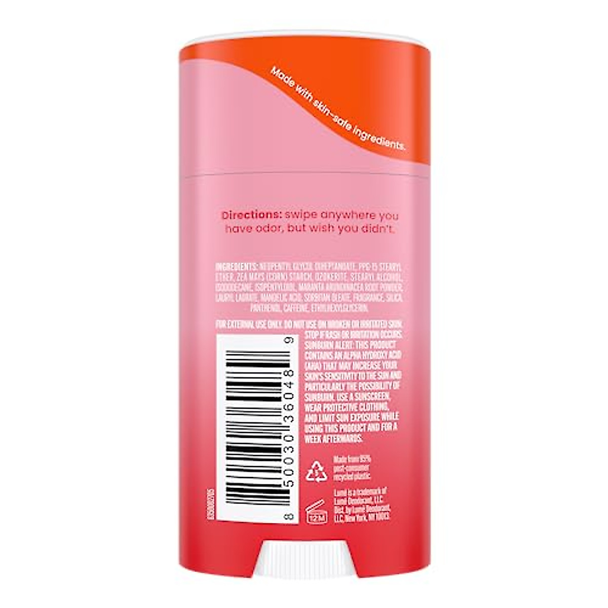 Lume Whole Body Deodorant - Smooth Solid Stick - 72 Hour Odor Control - Aluminum Free, Baking Soda Free and Skin Safe - 2.6 Ounce (Peony Rose)