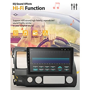 Android 11 for Honda Civic Car Stereo 2006-2011 with Wireless Carplay Android Auto, 10.1 Inch Touch Screen Car Radio Supports GPS Navigation, SWC, WiFi, Hi-Fi Sound System, FM/RDS, Split Screen