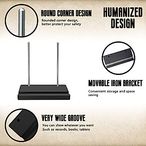 Tabletop Vinyl Record Holder – Record Display Now Playing-Perfectly with Record Collection Holders，Holds any Size Record -Doubles - Triple Gatefolds, even Box-Sets(Walnut)