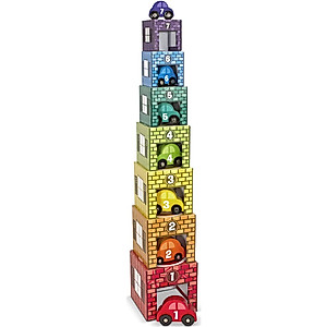 Nesting & Sorting Garages & Cars: Activity Kit Bundle with 1 Me l i ssa & Doug Rainbow Scratch Art Mini-Pad (02435 - R)