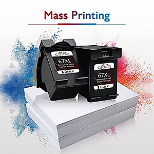 Remanufactured Ink Cartridges for HP Ink 67 67XL,Black Printer Ink Replacement Combo Pack for HP Envy 6055 6052 6075 Envy Pro 6452 6455 6458 Deskjet 2732 2752 2755 Deskjet Plus 4155 4152 4140 (2Black)