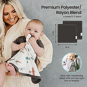 Copper Pearl Baby Security Blanket Set of 2 - Portable Size for Self-Soothing On-The-Go, Ideal Baby Blankets for Boys and Girls, Ultra-Soft, and Gift-Ready Loveys - Slugger