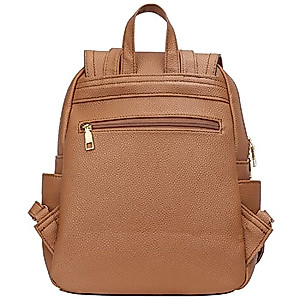 KKXIU Quilted Women Backpack Purse Synthetic Leather Fashion Bookbag Travel Daypack for Teen Girls (Brown)