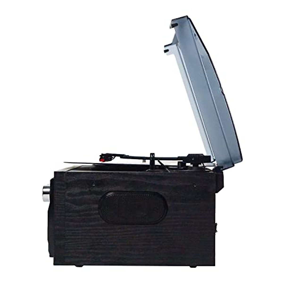 VICTOR Cosmopolitan 8-in-1 Turntable Music Center with 3-Speed Record Player, CD/MP3/Cassette Player, AM/FM Radio, Dual Bluetooth in & Out, USB Playback & Record, & Built-in Stereo Speakers, Black