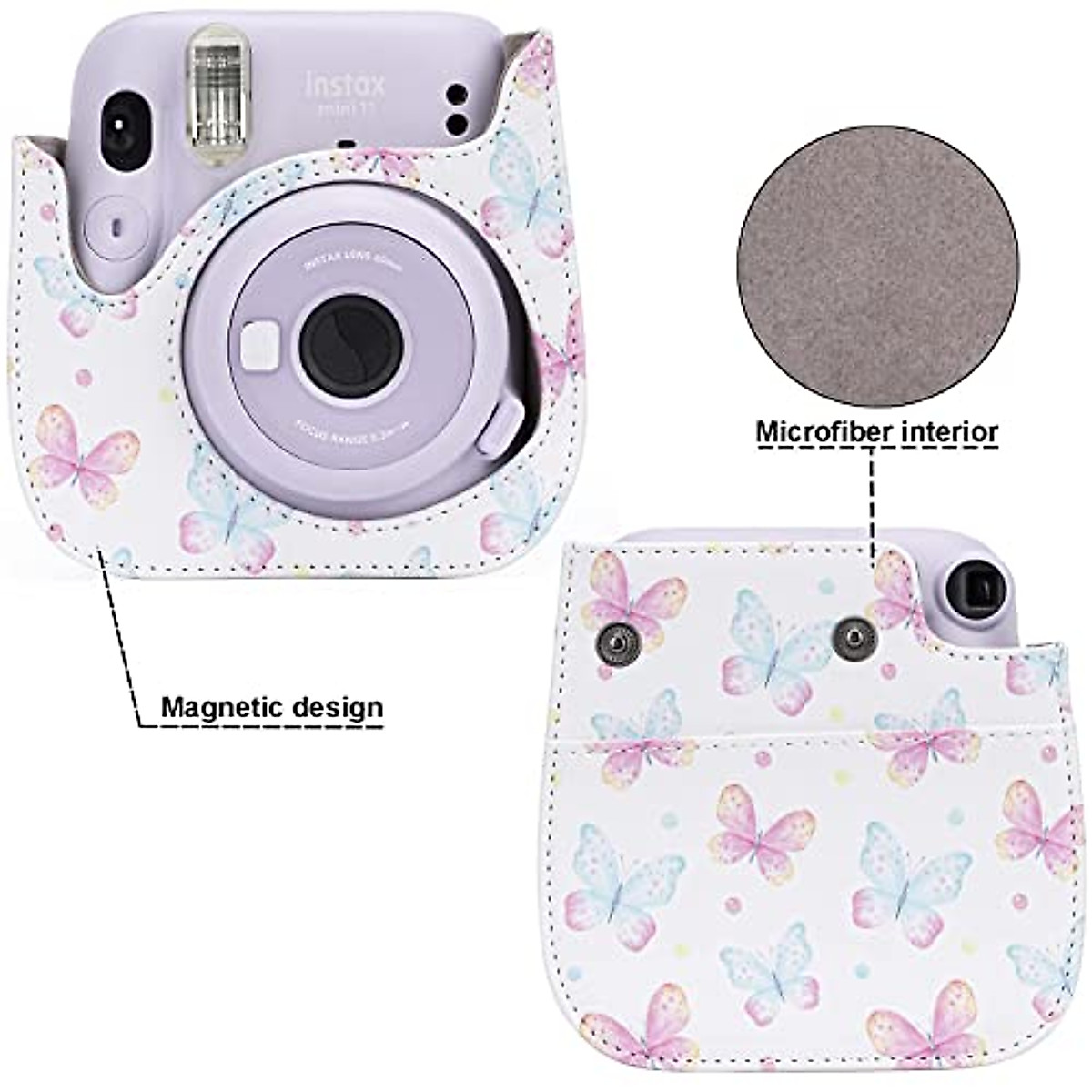 Frankmate Protective Case Compatible with Fujifilm Instax Mini 11/9/8/8+ Instant Film Camera with Accessory Pocket and Adjustable Strap