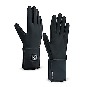 MOUNT TEC Light Weight Stretch Heating Glove Liners Heated Gloves for Men & Women Hand Warmer for Winter Sports Dog Walking Biking Riding Skiing Cycling Hunting Snowboarding (Black, M/L)