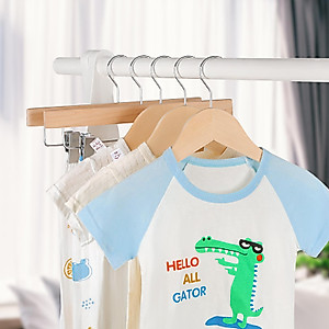 TOPIA HANGER Unfinished/Natural Kids Children Baby Wood Wooden Clothes Dress Shirt Hangers with No Painting - 360°Stronger Flexible Hook- Extra Smoothly Cut Notches, 10 Pack CT09N