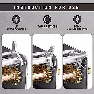 Trailer Winch – Durable Hand Crank – 3500 lbs Hand Winch with Cable + Mounting Plate and 5 Bolts