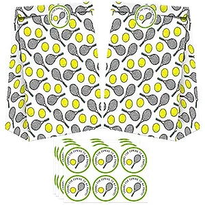 24 Pack Tennis Party Candy Favor Bags with Stickers, Tennis Goodie Gift Treat Bags Tennis Themed Birthday Party Supplies