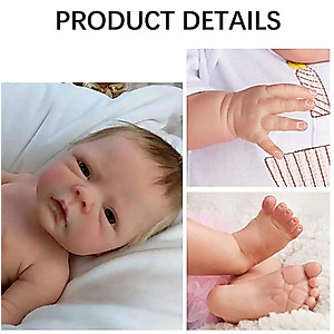 ZTDOLL Lifelike Reborn Baby Dolls 18 Inch, Handmade Realistic Newborn Girl, in Soft Vinyl and Weightd Body for Daughter, Mother, Birthday Gifts