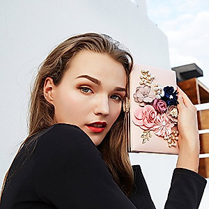 Milisente Evening Bag for Women, Flower Wedding Evening Clutch Purse Bride Floral Clutch Bag (Light Pink)