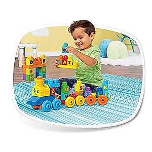 MEGA BLOKS Fisher-Price ABC Blocks Building Toy, ABC Musical Train with 50 Pieces, Music and Sounds for Toddlers, Gift Ideas for Kids Age 1+ Years
