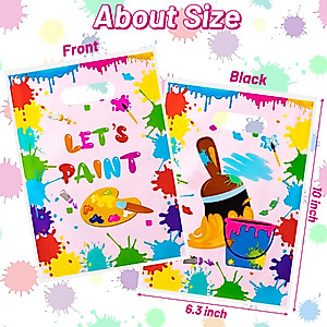 50Pcs Art Paint Party Favors Bags Art Theme Birthday Goody Candy Treat Bags Creative Artist Painting Plastic Gifts Party Decor Party Favor Supplies for Kids