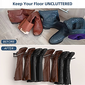 PrimZooty Boot Rack Wader Hanger Wall Mounted- (4 Pair) Sturdy Metal Boot Organizer, Tall Shoe Holder for Closet, Entryway, Indoor, Garage
