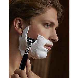 Union Razors SS3 Black Three Piece Shave Kit with Razor, Shaving Brush and Stand.