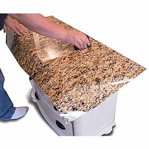 EZ FAUX DECOR Kitchen Countertop Update Vinyl Laminate Cover | Easy Install | Peel and Stick | Durable Self-Adhesive | 36” x 180” | Granite Marble Design | Venetian Gold (15ft)