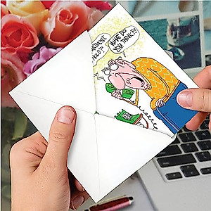 NobleWorks - 1 Happy Birthday Card with Funny Cartoons - Mature Humor Notecard with Envelope, Celebrate Birthdays - Urology Department C7262BDG