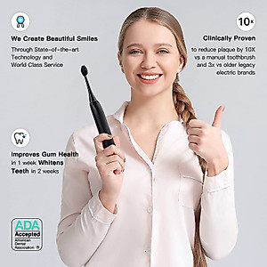 KHS Sonic Electric Toothbrush for Adults, Sonic Toothbrush with 5 Modes Tooth Brush Electric Set with 4 Brush Heads, Rechargeable Electric Toothbrush with 2 Min Smart Timer