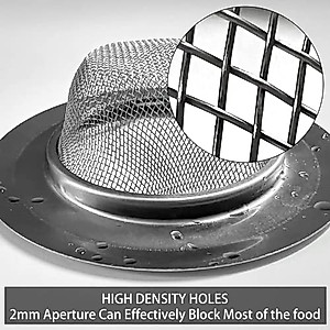 2 Pcs Stainless Steel Kitchen Mesh Silver Sink Strainer Large Wide Rim 4.5" Diameter,Perfect for Kitchen Sinks
