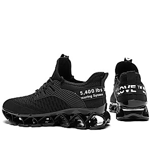 Vooncosir Women's Running Shoes Comfortable Fashion Non Slip Blade Sneakers Work Tennis Walking Sport Athletic Shoes Black