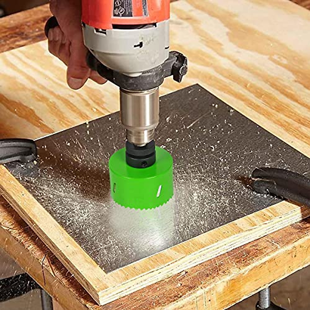 HLOFIZI 6-1/4 Hole Saw 6.25 Bit HSS Bi-Metal Cutter for Wood Metal Drywall Sheetrock Plastic with 1.5 Inch Deep