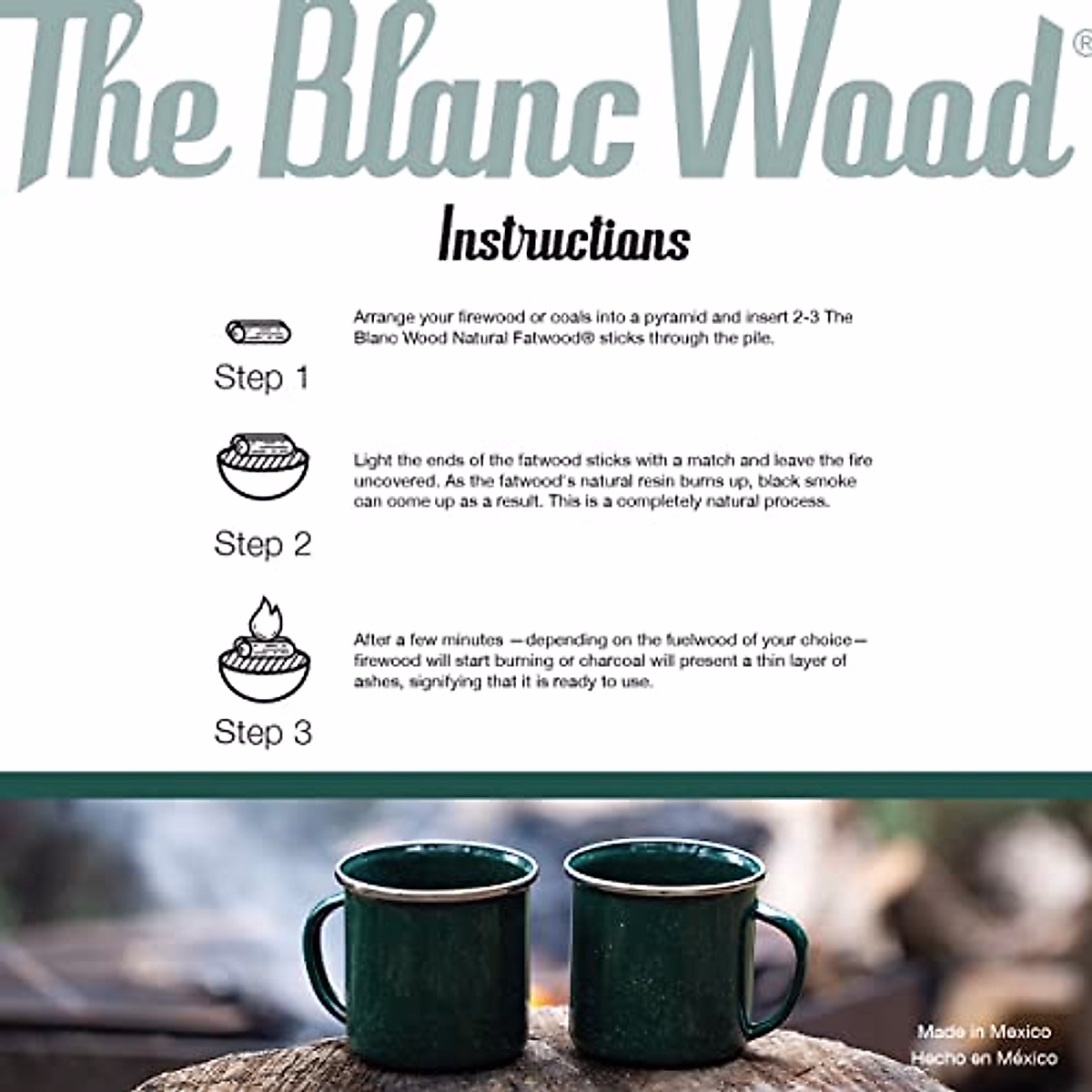 The Blanc Wood Fatwood Sticks | Natural & Waterproof fire Starter | Fire Starter for Grills, stoves, fireplaces, and Bonfires | Light Strong, Long-Lasting Fires | 10 Lbs Box