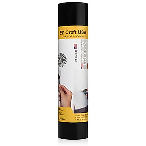 Adhesive Matte Black Vinyl Roll – Huge Matte Adhesive Permanent Black Vinyl Rolls – 12”x40FT Black Vinyl Sheets are The Best Vynil – EZ Craft USA Black Vinyl Wrap Works with Cricut and Other Cutters