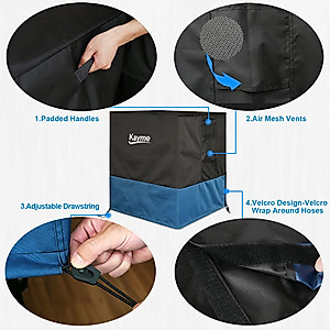 kayme Air Conditioner Cover for Outside Units, 600D Durable AC Cover for Outside Unit Water Snow Dust Sun Protection, Square-Fits Up to 36 x 36 x 39 inches