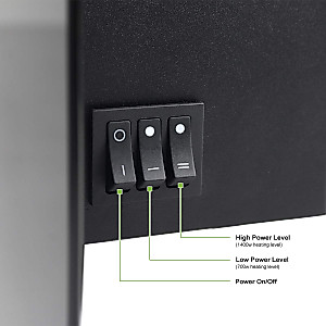 Geniqua 26" Wall Mounted Electric Fireplace Heater Adjustable 700w/1400w Log LED Flame Indoor Home Living Room Office Furniture