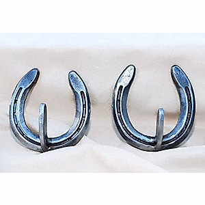 Rustic Horseshoe Towel Hooks for Bathrooms, Key Holder for Wall, Coat Rack Wall Mount - Full Hook Horseshoe Hanger - 2 Hooks - The Heritage Forge