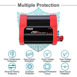 200W Car Power Inverter 12V DC to 110V AC Converter with 3.1 A Dual USB Quick Car Charger Adapter