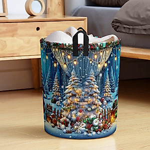 Christmas Snowman Tree Laundry Hamper,laundry Basket,Waterproof Storage Bin for Bedroom,Clothes Organizer Basket,Toys and Blankets in Bathroom