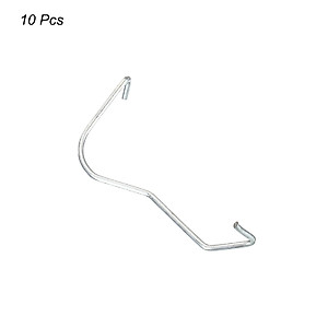 PATIKIL 3x1.1 Cage Door Hook, 10Pcs Stainless Steel Durable Singe Wire Water Pipe Latch Hook for Locking and Fixing Rabbit Pig Poultry Cage, Silver