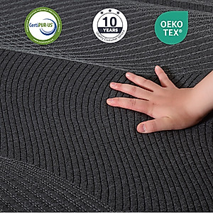 Dyonery Queen Mattress 6 Inch Charcoal Memory Foam Mattress in a Box, CertiPUR-US Certified Fiberglass Free, Gel Double Mattress, Made in USA, 80" × 60" × 6", Medium