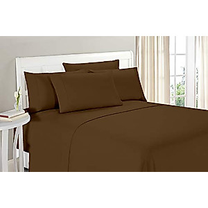 JC BEDDING HOUSE Made with Premium Quality Indian Cotton, 4PC Sheet Sets, 1000 Thread Count, Full Size (54"X75") with 22" INCH DEEP Pocket,Sateen Weave, Ultra Soft, Brown,